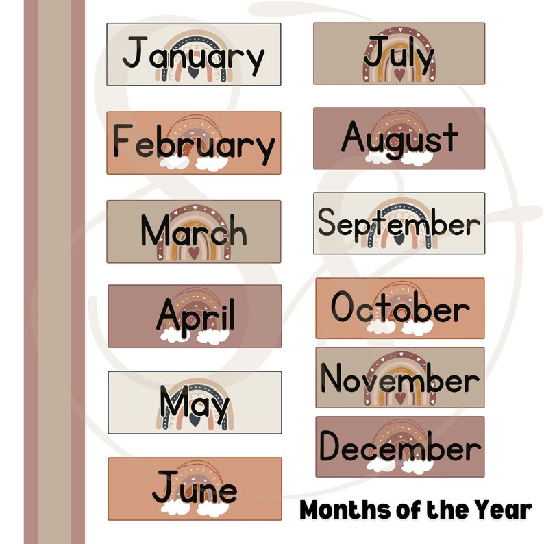 Boho Digital Classroom Posters, Printable Downloads, Alphabet, Days of ...