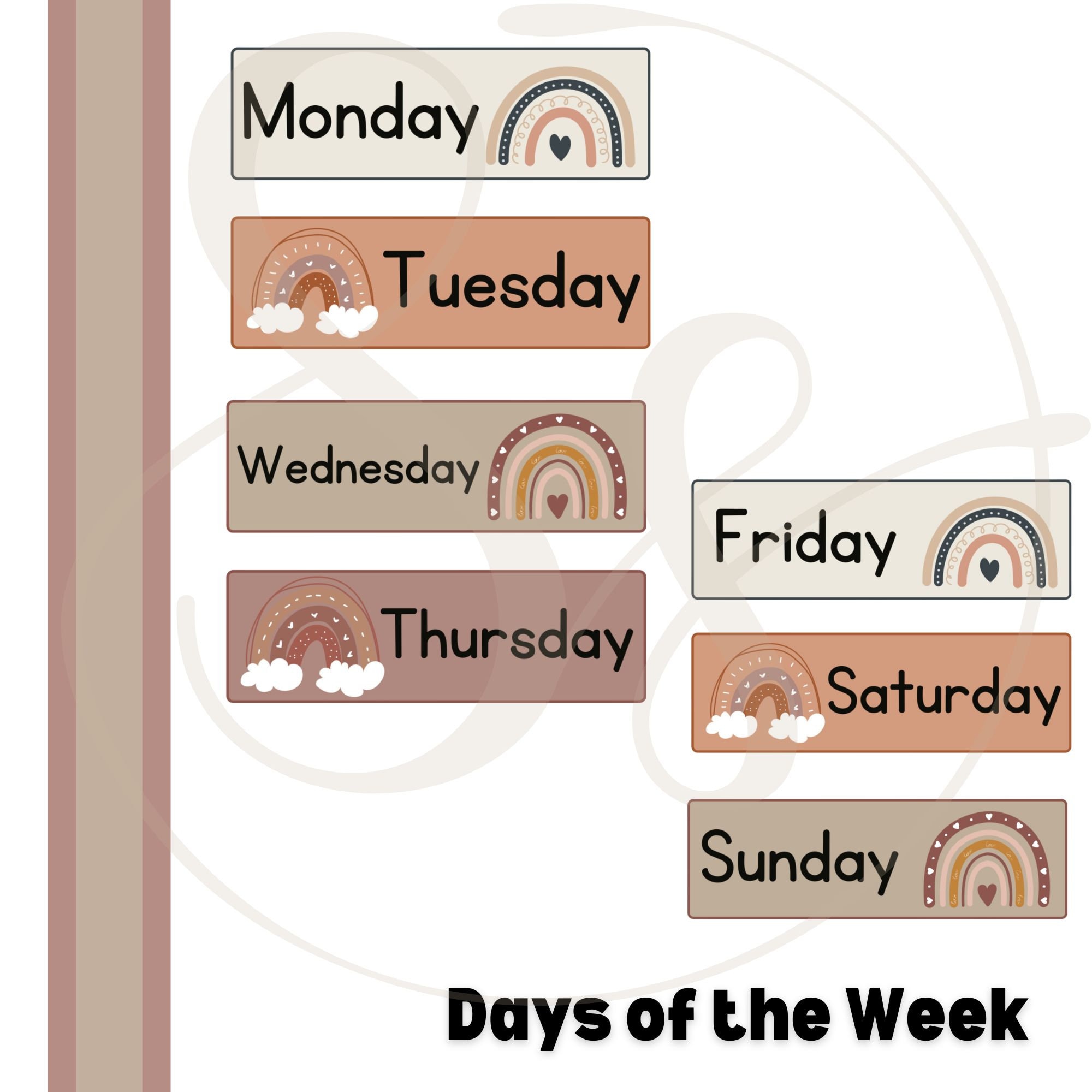 Boho Digital Classroom Posters, Printable Downloads, Alphabet, Days of ...