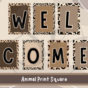 Animal Print Classroom Welcome Boards, Printable Downloads, Simple ...