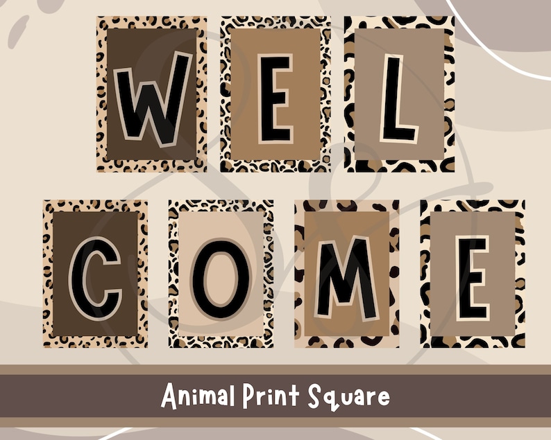 Animal Print Classroom Welcome Boards, Printable Downloads, Simple ...