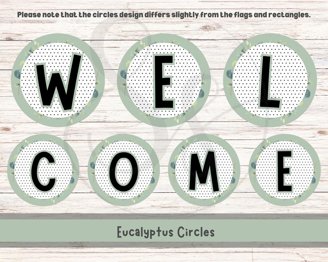 Eucalyptus and Dots Classroom Welcome Board, Printable Downloads ...
