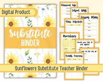 Pastel Floral Pattern Substitute Teacher Binder, Printable Downloads ...
