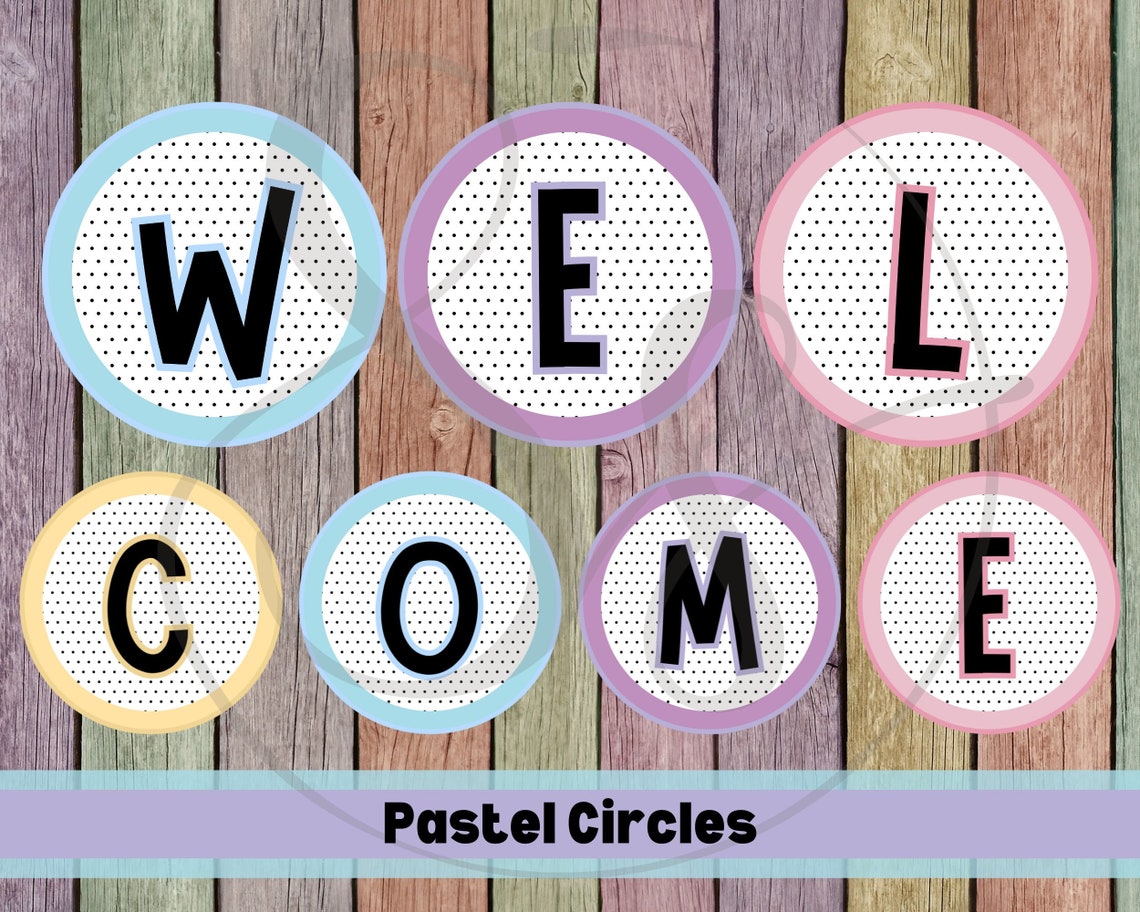 Cute Pastel and Dots Classroom Welcome Board, Printable Downloads ...