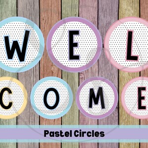 Cute Pastel and Dots Classroom Welcome Board, Printable Downloads ...