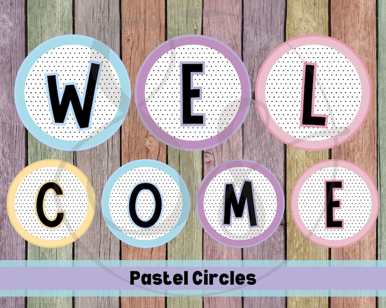 Cute Pastel and Dots Classroom Welcome Board, Printable Downloads ...
