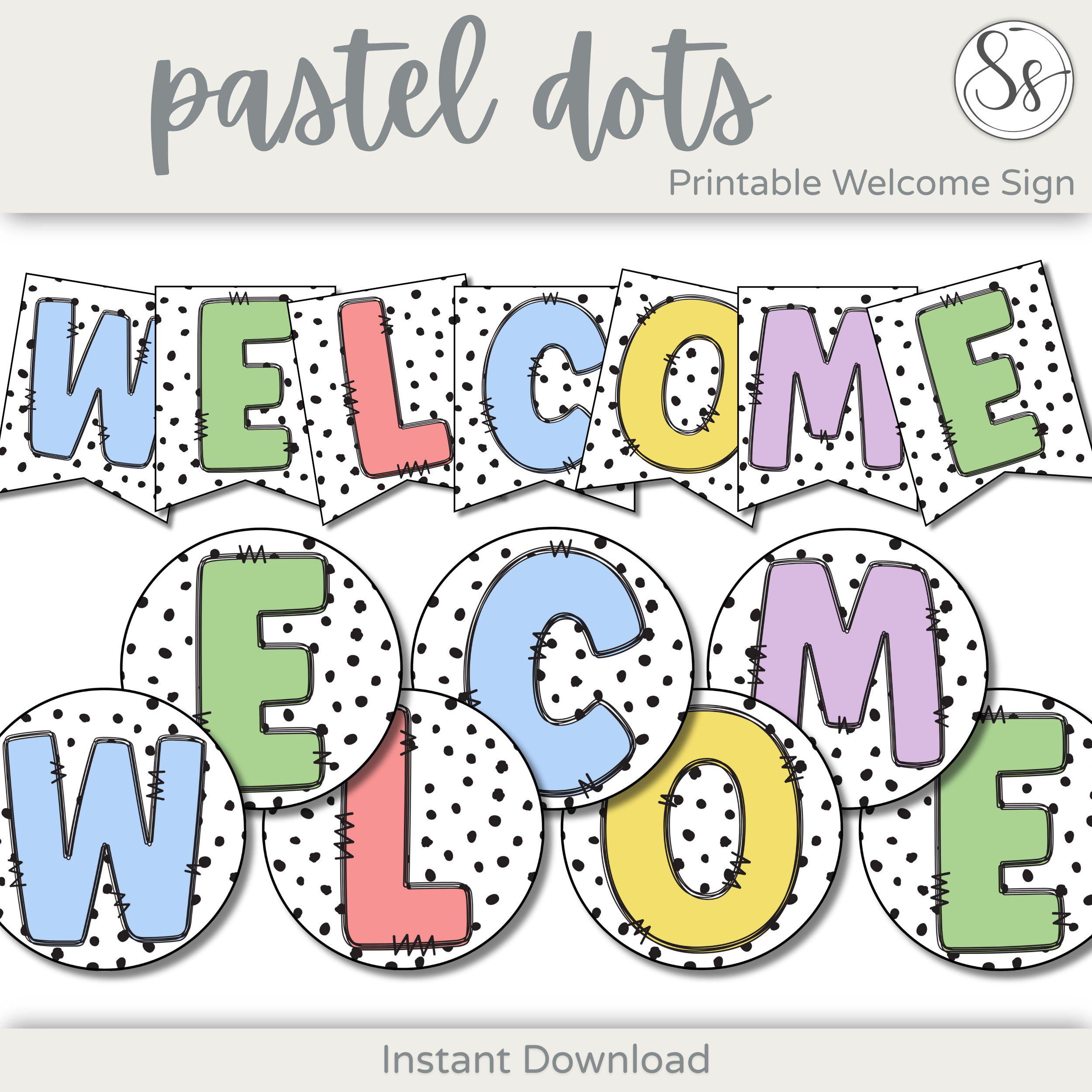 Simple Pastel Printable Welcome Sign for Classroom, Digital Classroom ...