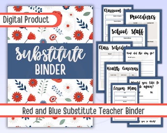 Pink Boho Aesthetics Substitute Teacher Binder, Printable Downloads ...