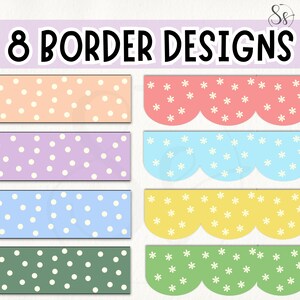 Simple Pastel Printable Bulletin Board Borders, Digital Download Print ...