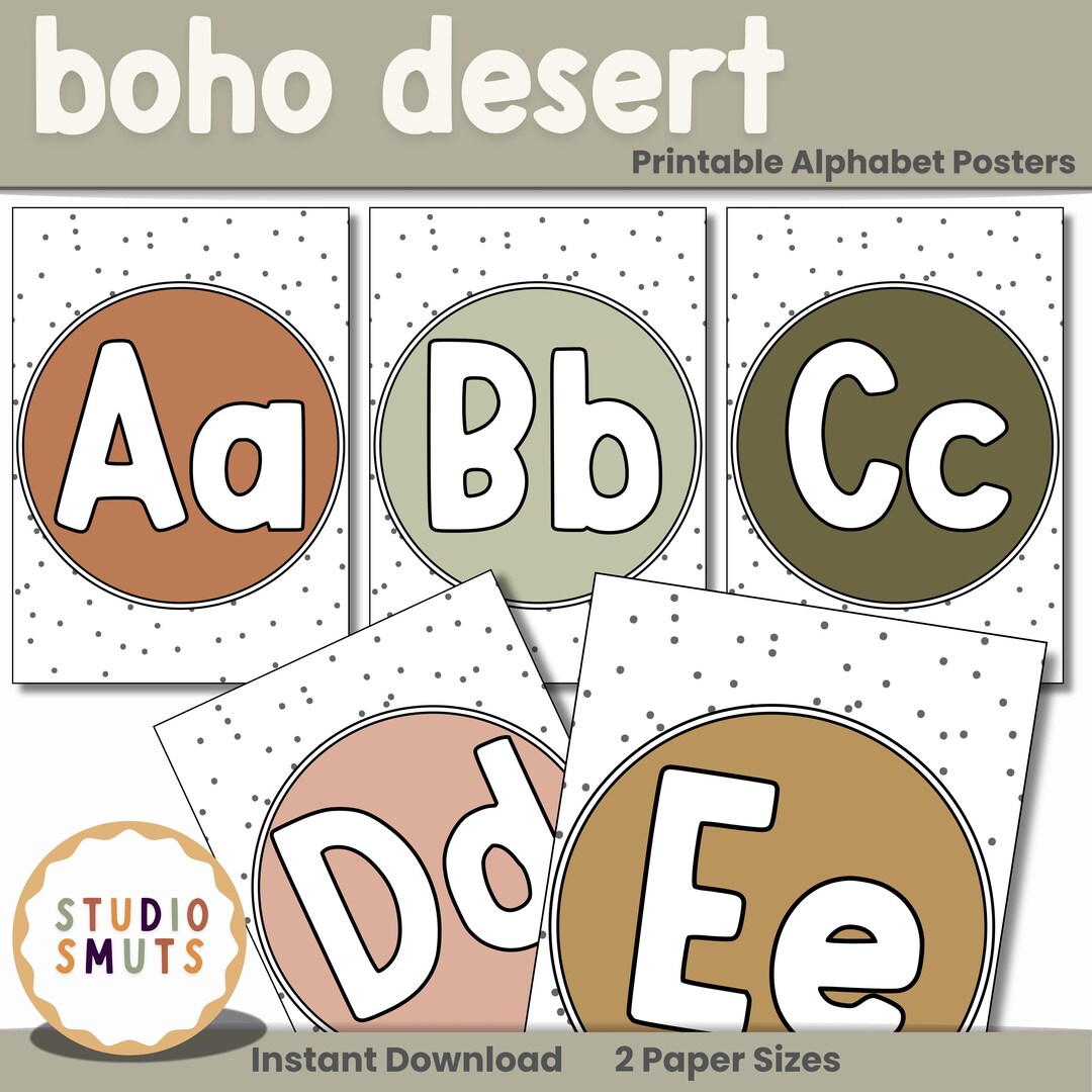 Boho Desert Alphabet Classroom Decor Posters for Teachers Educators ...
