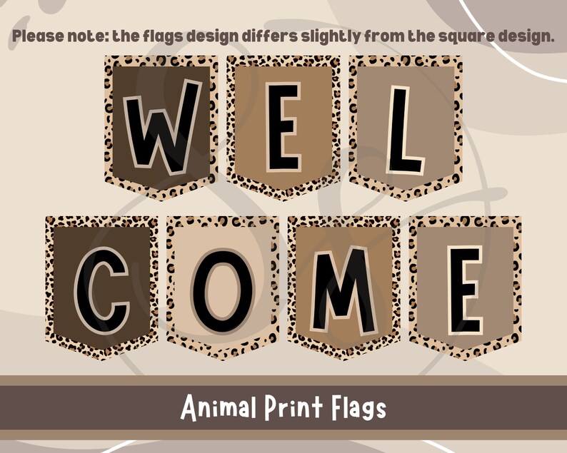Animal Print Classroom Welcome Boards, Printable Downloads, Simple ...