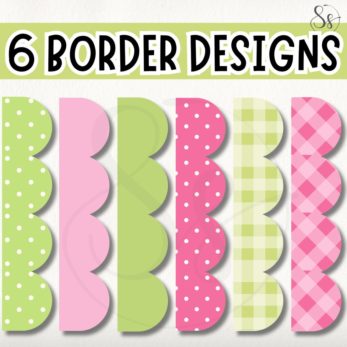 Vintage Patchwork Plaid Bulletin Board Borders, Digital Product ...