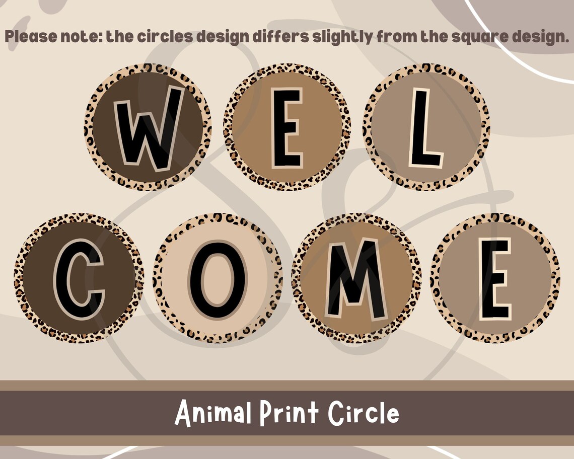 Animal Print Classroom Welcome Boards, Printable Downloads, Simple ...