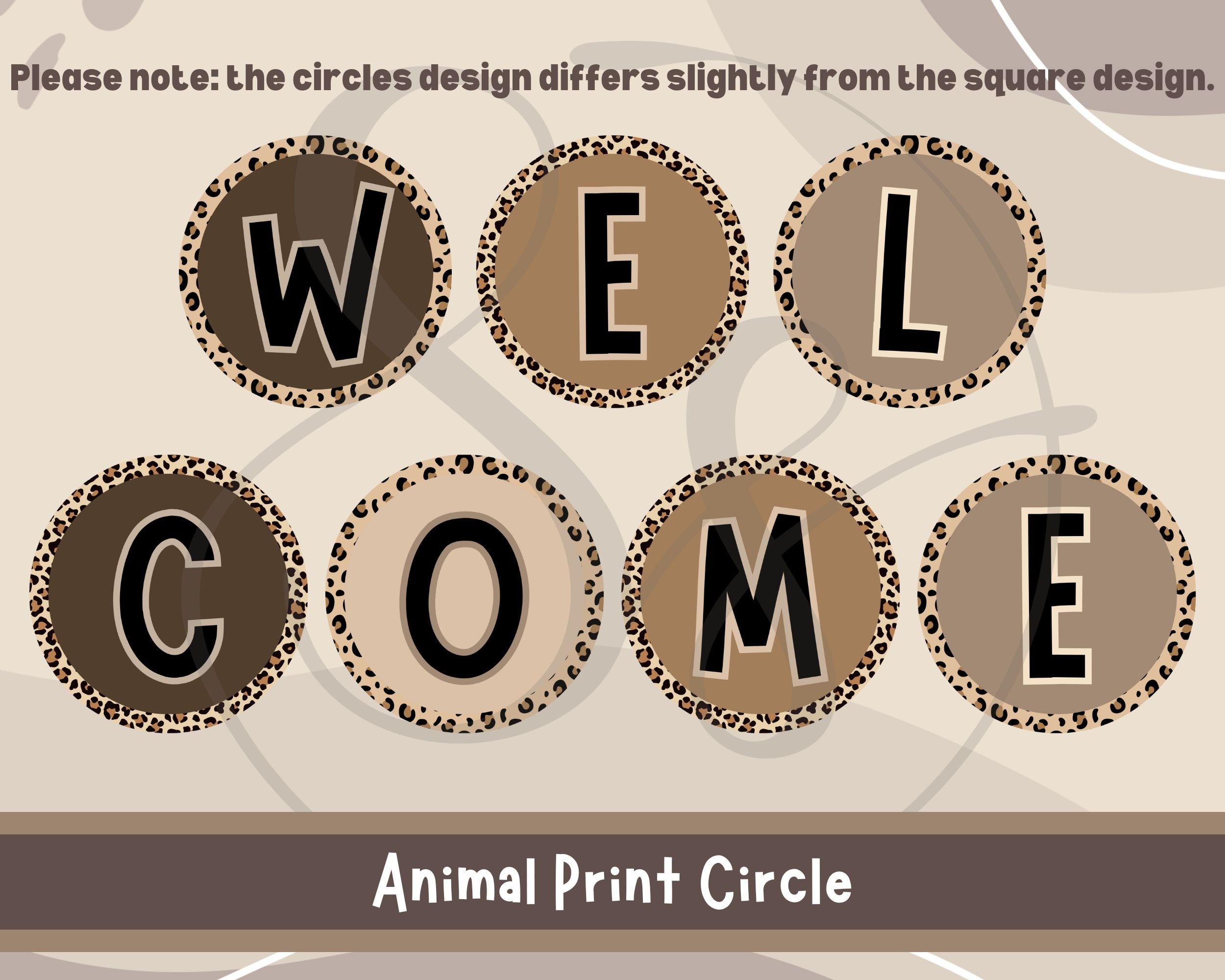 Animal Print Classroom Welcome Boards, Printable Downloads, Simple ...