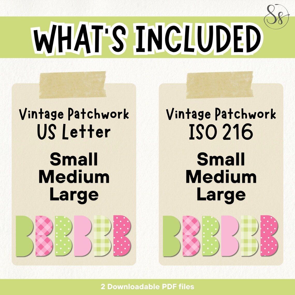 Vintage Patchwork Plaid Bulletin Board Borders, Digital Product ...