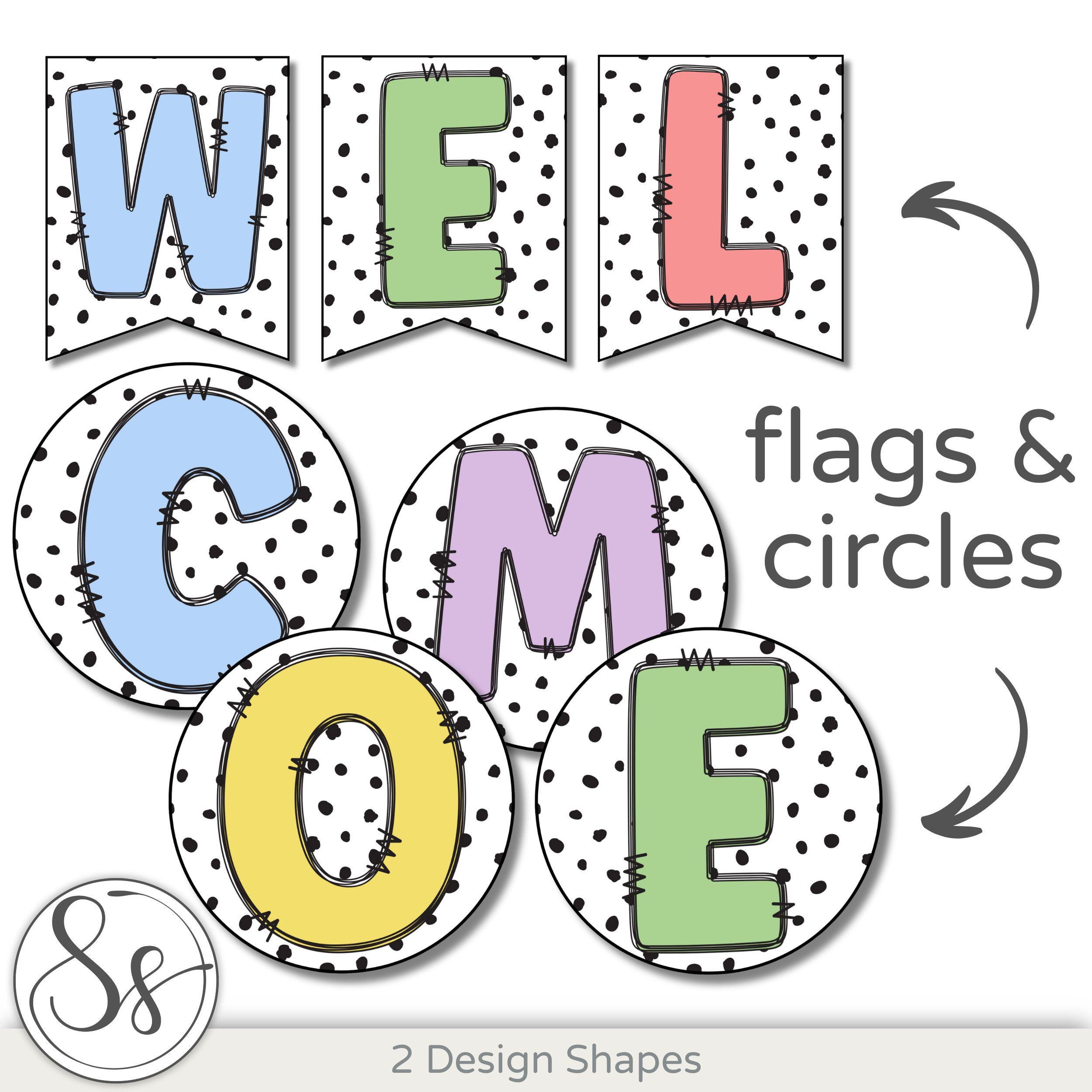 Simple Pastel Printable Welcome Sign for Classroom, Digital Classroom ...
