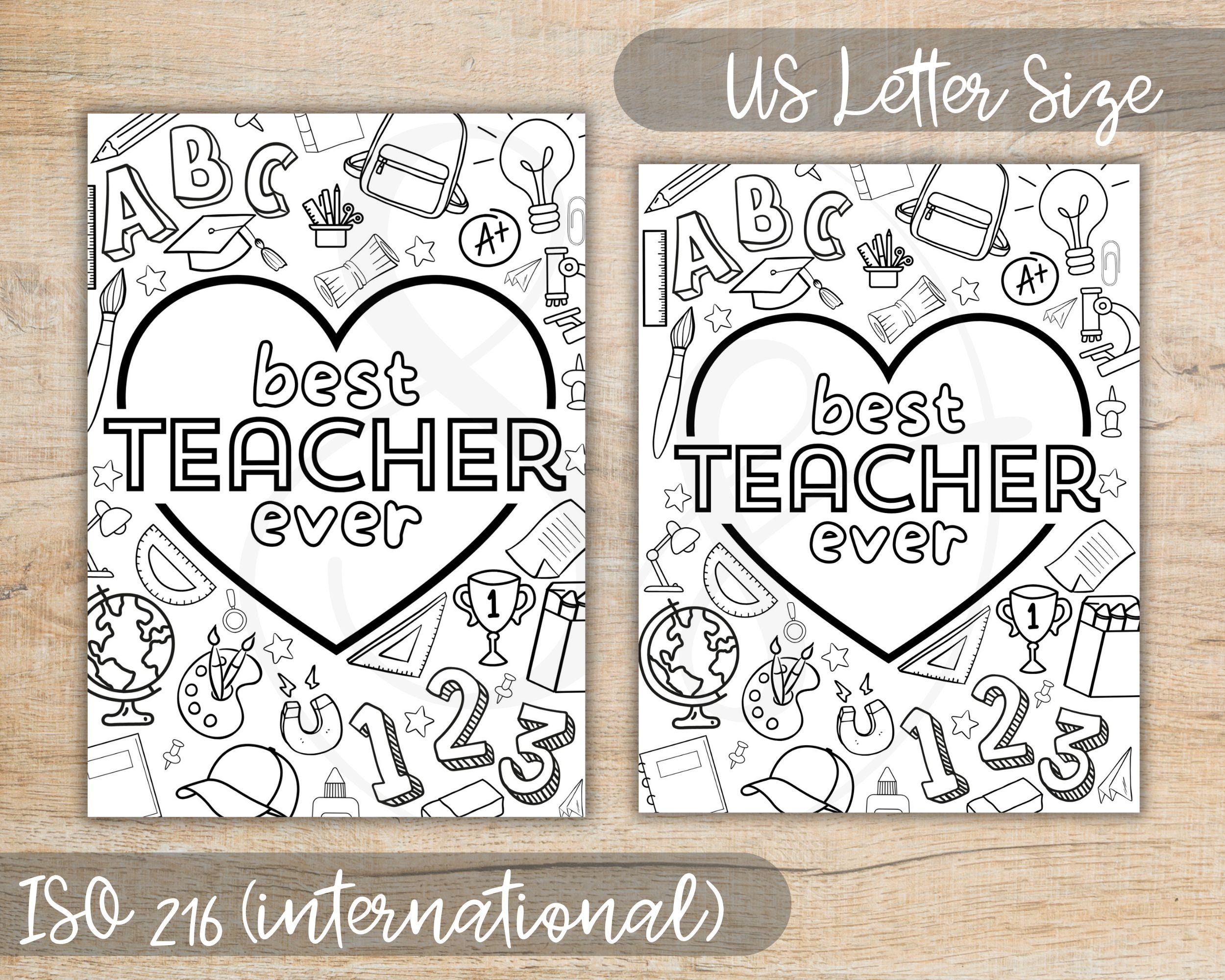 Printable Teacher Appreciation Coloring Page, Best Teacher Ever ...