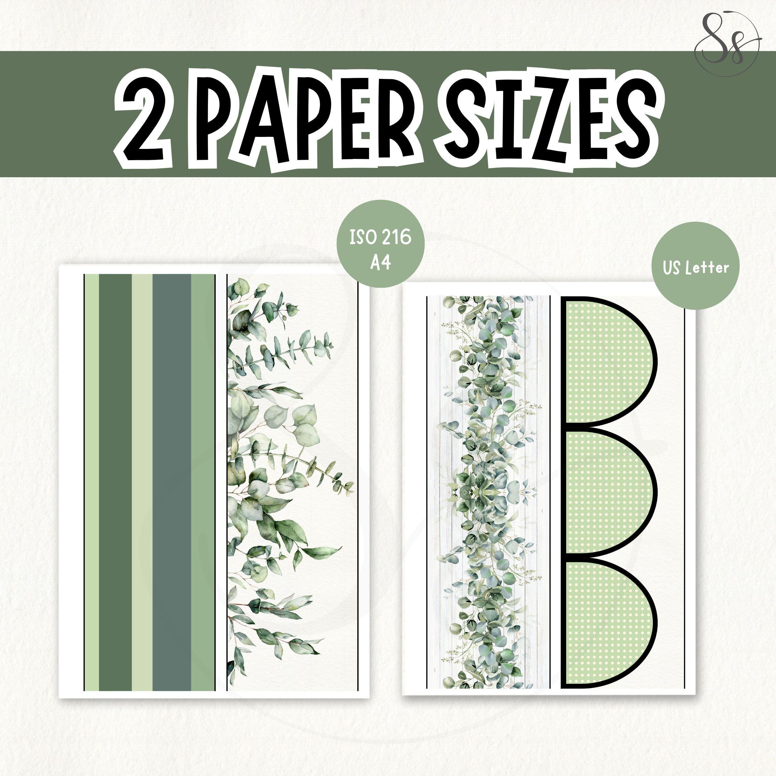 Eucalyptus Bulletin Board Borders Digital Download Printable Borders ...