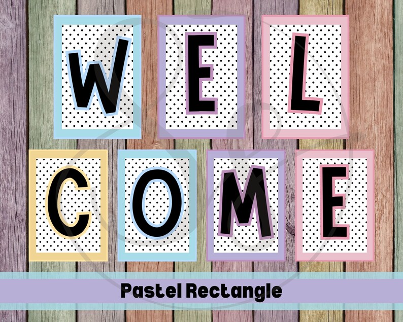 Cute Pastel and Dots Classroom Welcome Board, Printable Downloads ...