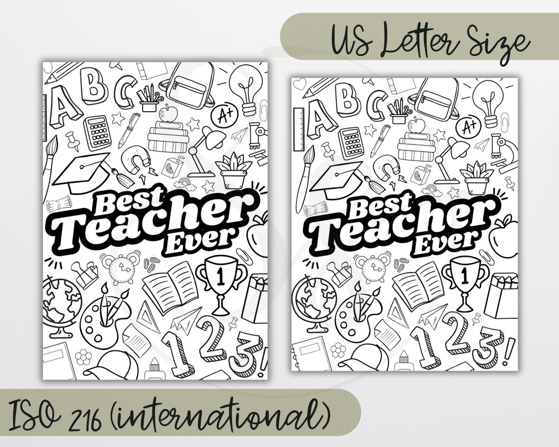 Printable Teacher Appreciation Coloring Page, Best Teacher Ever ...