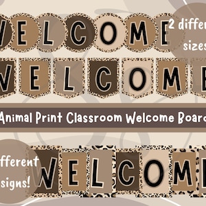 Animal Print Classroom Welcome Boards, Printable Downloads, Simple ...