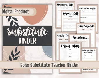 Pastel Floral Pattern Substitute Teacher Binder, Printable Downloads ...