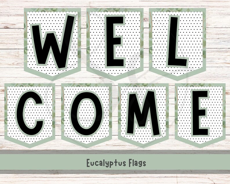 Eucalyptus and Dots Classroom Welcome Board, Printable Downloads ...