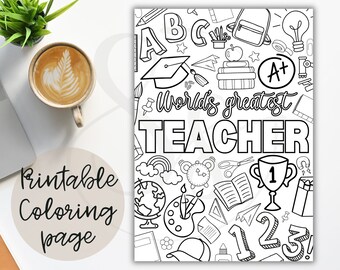 Printable Teacher Appreciation Coloring Page, Best Teacher Ever ...