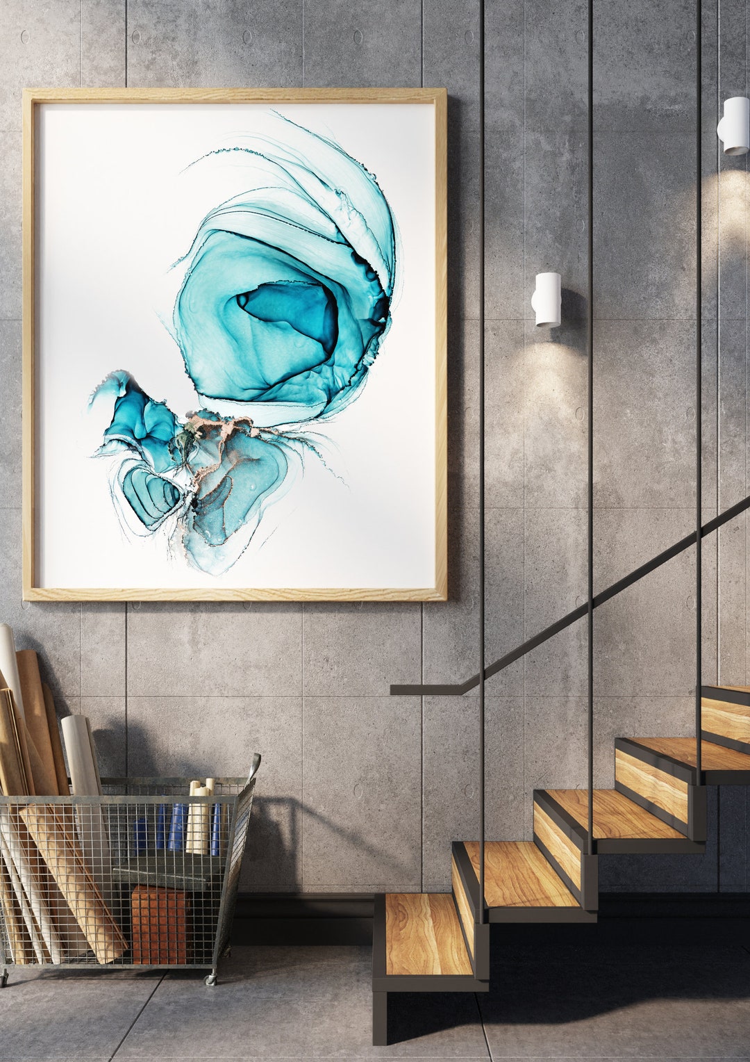 Vibrant Blue Smoke Effect Art Print - Abstract Home Décor Guaranteed to ...