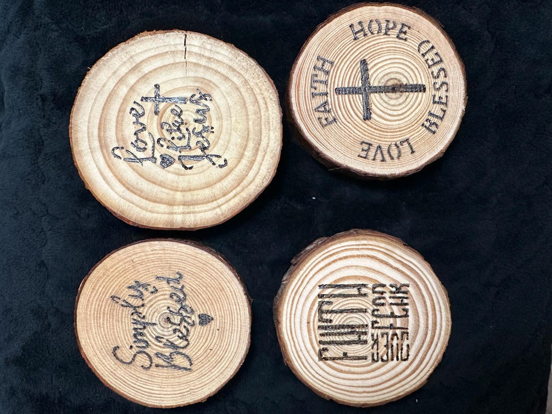Wooden Coasters Encouraging Phrase God Jesus - Etsy