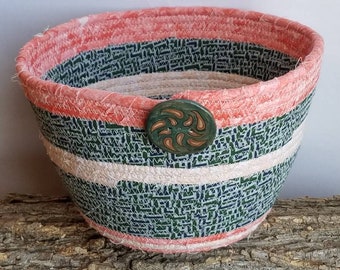 Fabric coiled basket | Etsy