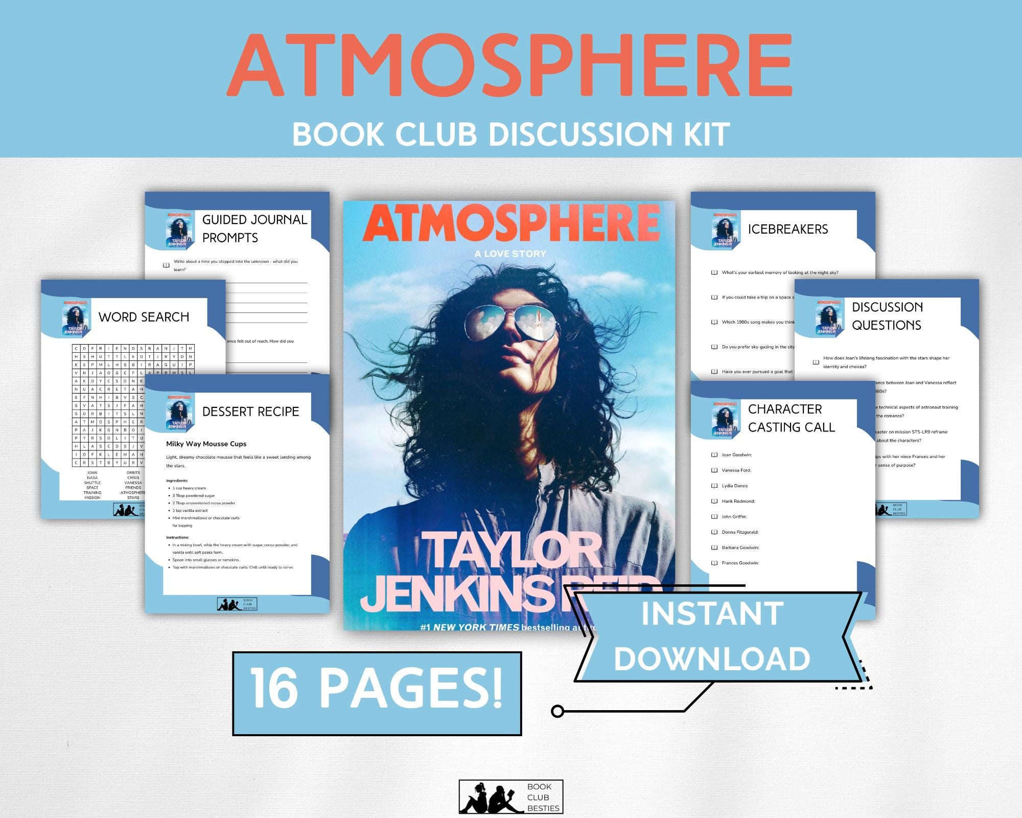 Atmosphere Book Club Kit Printable PDF Guide Discussion Questions ...