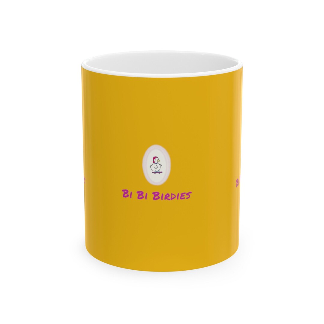 Pride bi Bi Birdies Ceramic Yellow Mug, 11oz, 15oz - Etsy