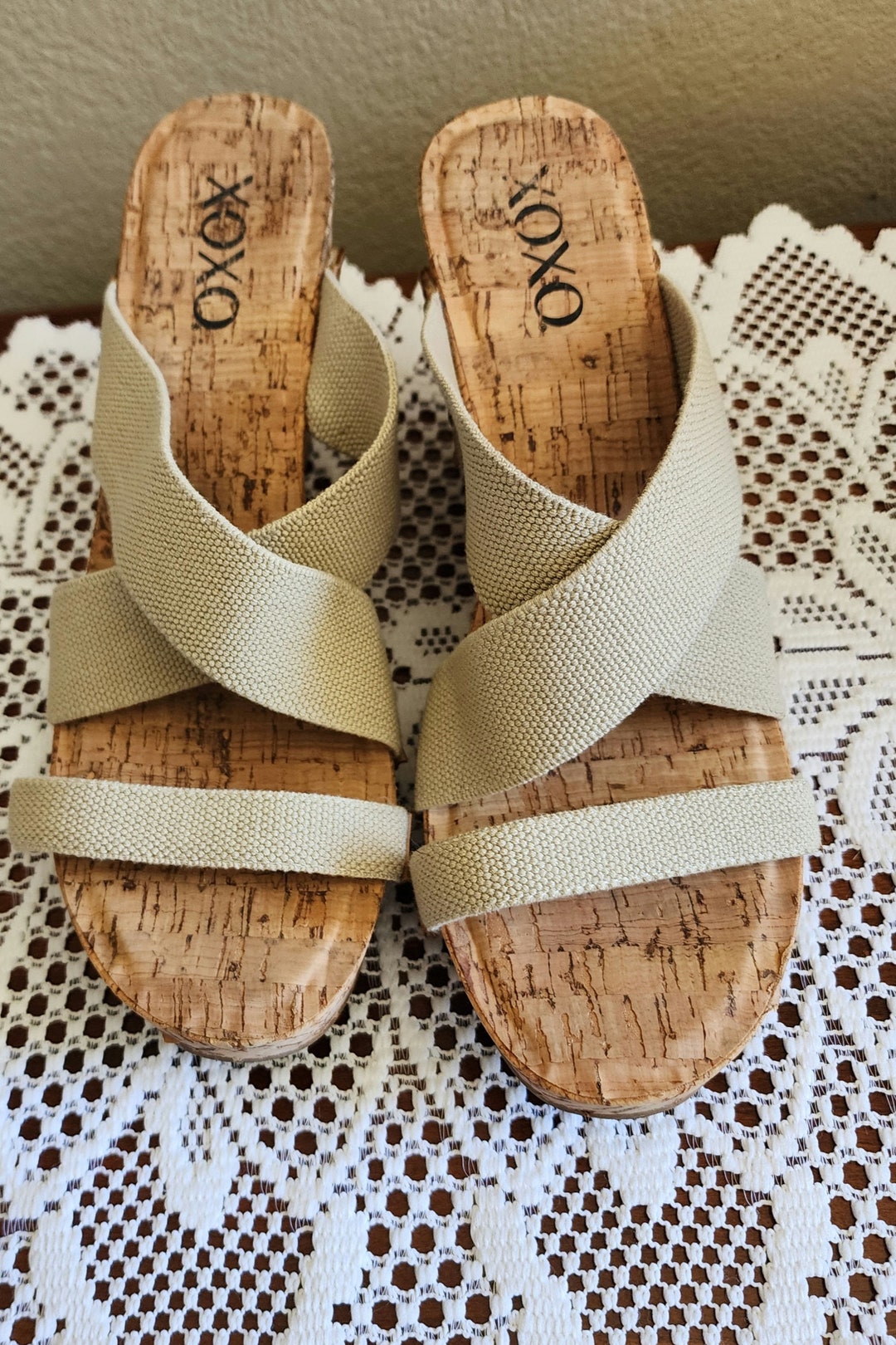 XOXO Cork Wedge Heel Sandals - Etsy