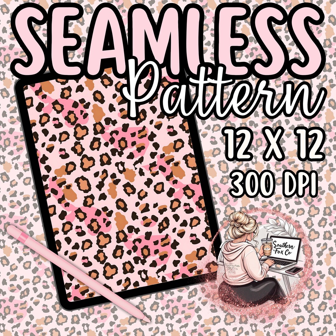 Pink and Tan Leopard Animal Print Seamless Pattern - Etsy