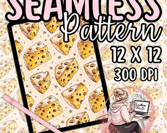 Cheese Pattern, Food Pattern, Cheesy Digital Images, Seamless Pattern ...