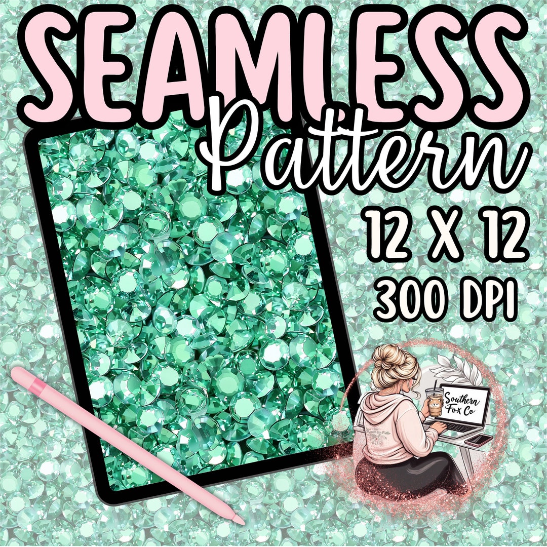 3D Teal Rhinestones Boujee Seamless Digital Pattern - Etsy