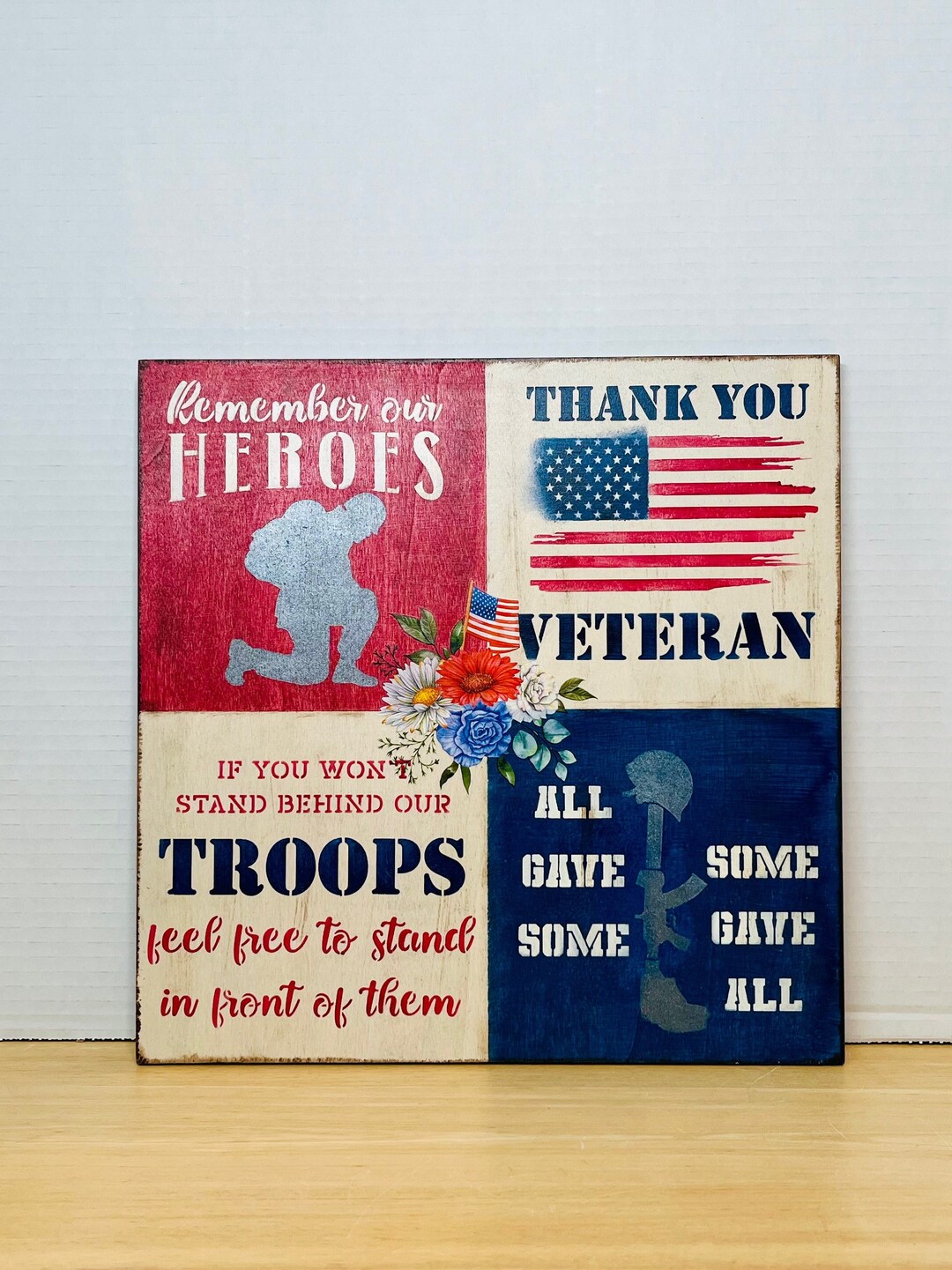 Patriotic Collage, Patriotic Wall Decor, Military Wall Plaque, Wall ...