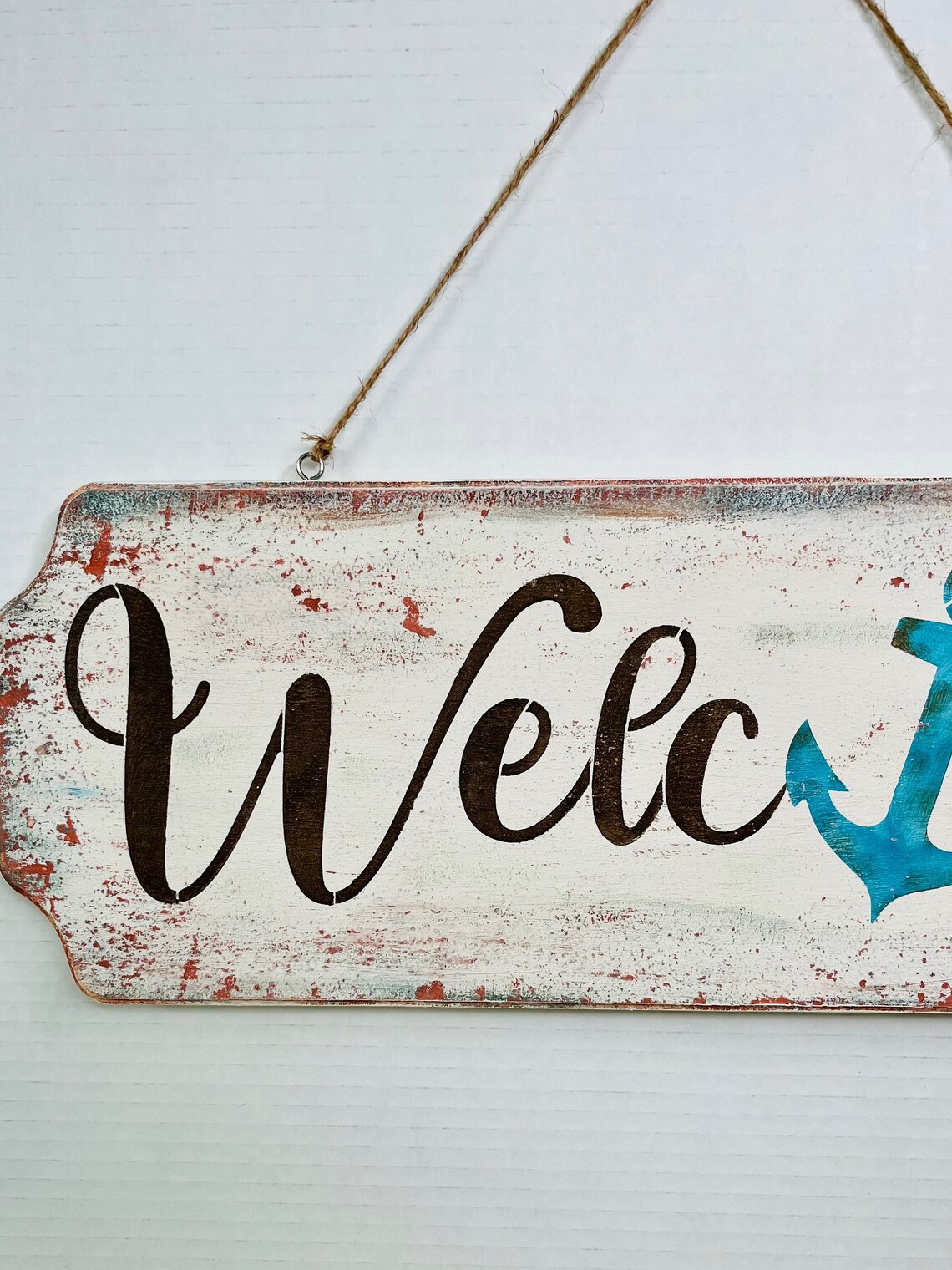 Welcome Sign, Home Sign, Anchor, Home Decor, Door Hanger, Hydrangea - Etsy
