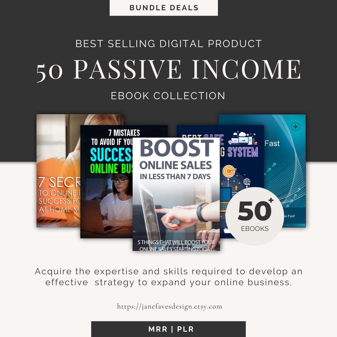 Passive Income Ebook Bundle | MRR and PLR Digital Products | Master Resale Rights | Sell on Etsy ...