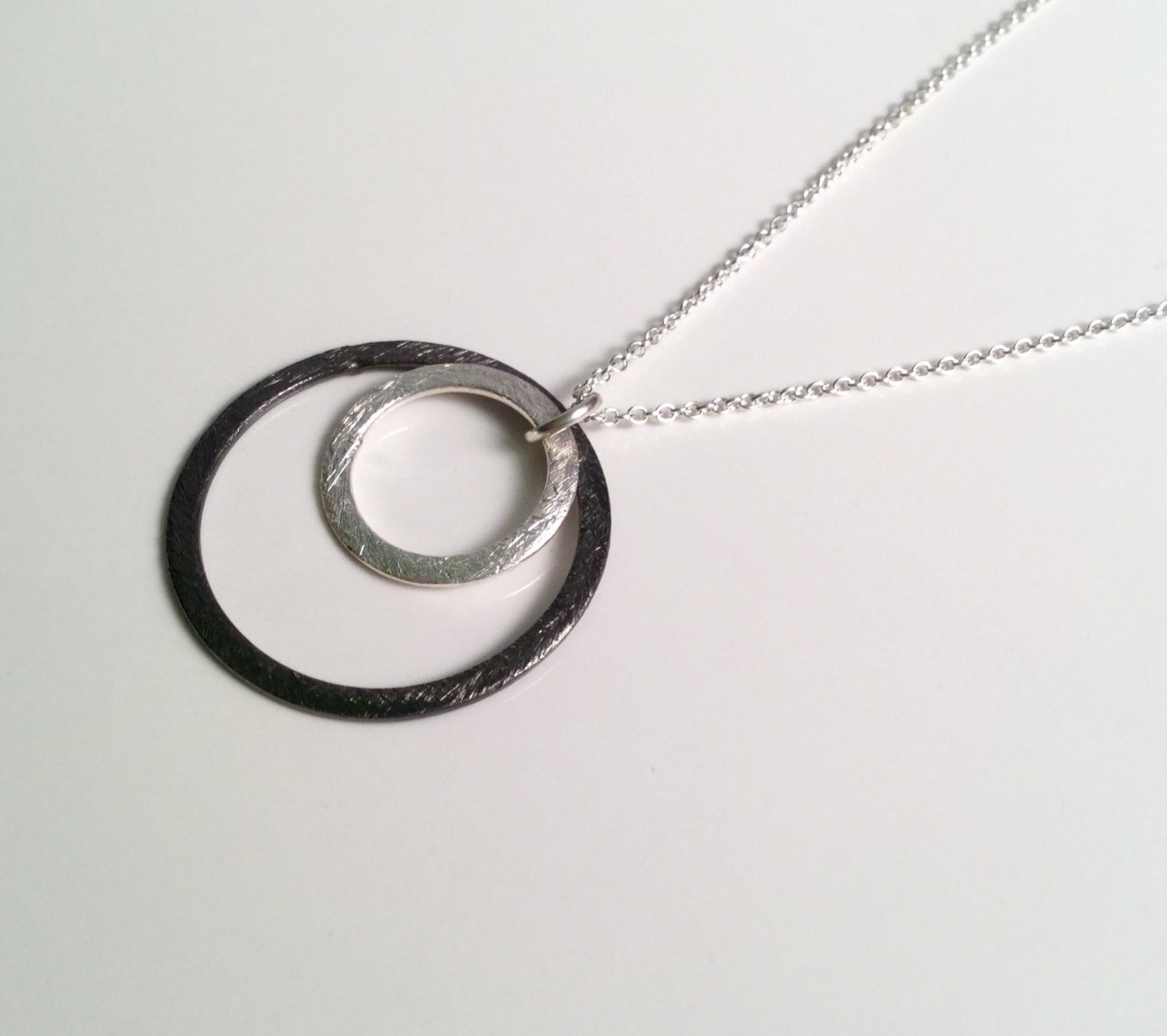 Buy Sleek Circle Duo Pendant Mixed Finish Online in India - Etsy
