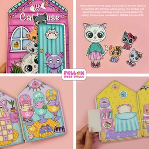 Printable Paper Cat House & Dolls: DIY Kids Activity (digital Download ...