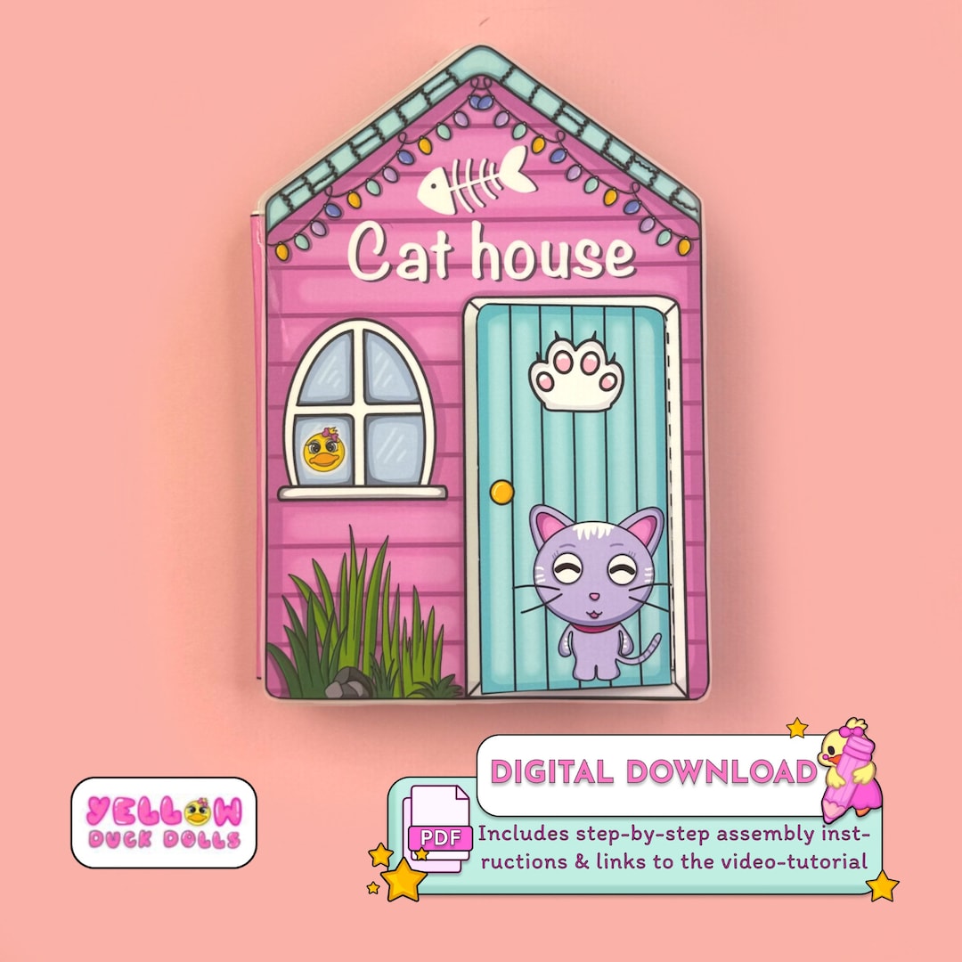 Printable Paper Cat House & Dolls: DIY Kids Activity (digital Download ...
