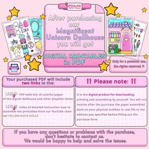 Printable Paper House, Unicorn Doll Print & Play Kit, Montessori Toy ...