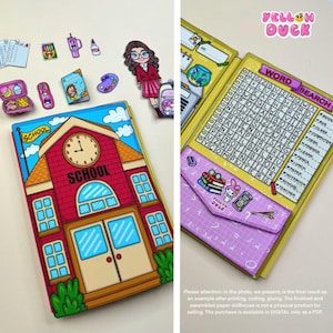 Printable Paper Dollhouse School Kit: DIY Craft, Student Doll (digital ...