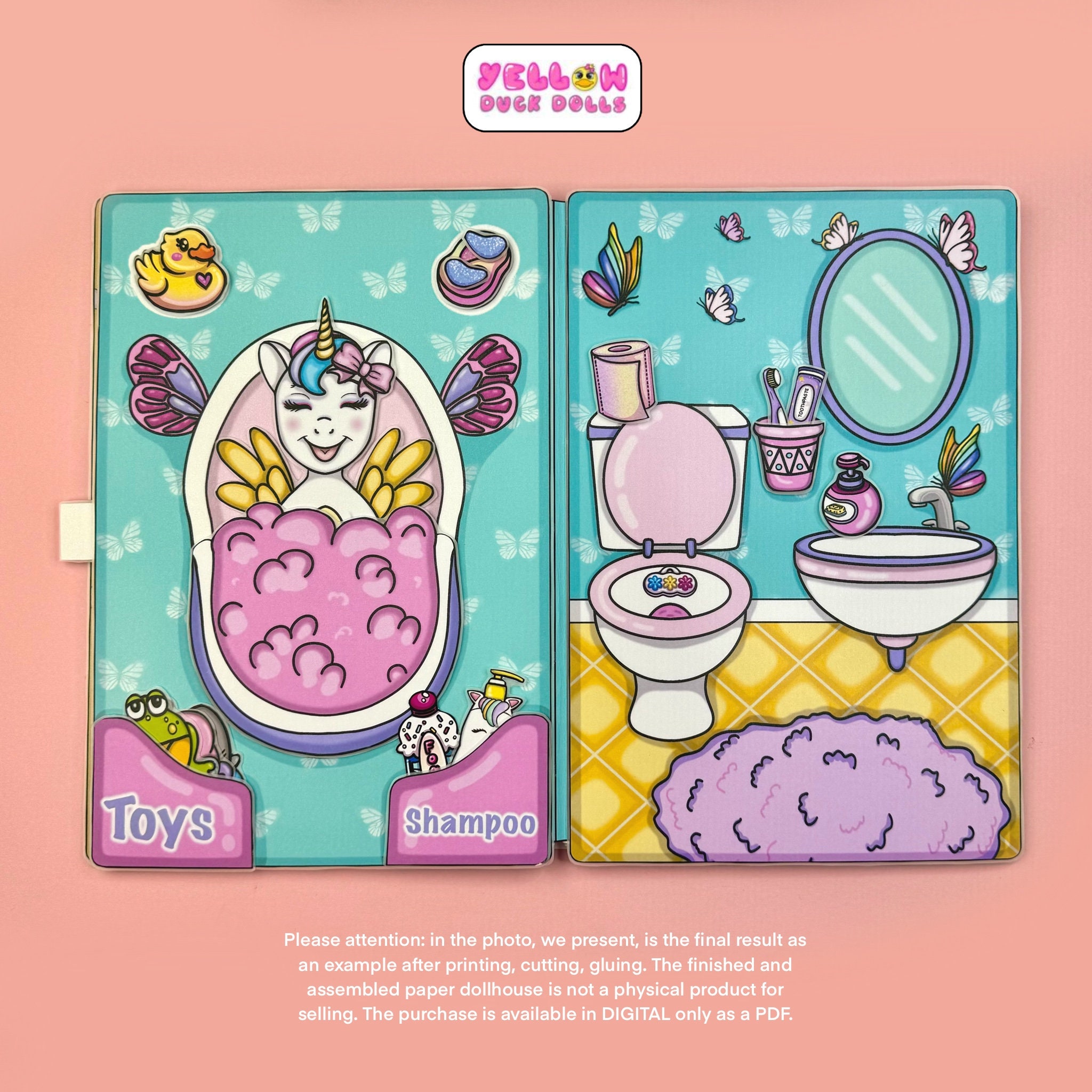 Printable Paper House, Unicorn Doll Print & Play Kit, Book-toy for Kids ...