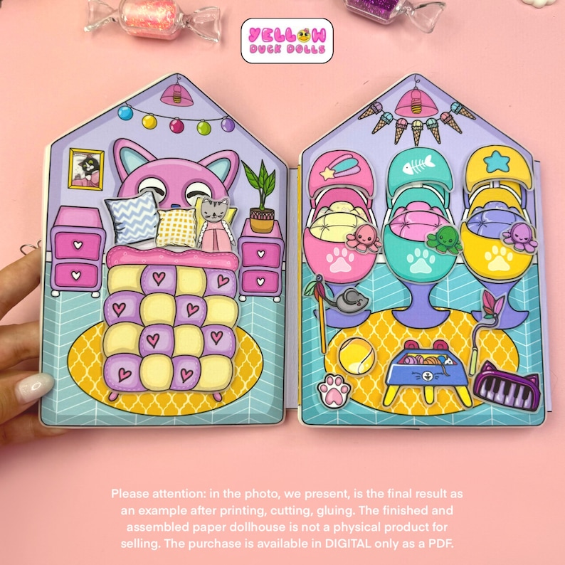 Printable Paper Cat House & Dolls: DIY Kids Activity (digital Download ...