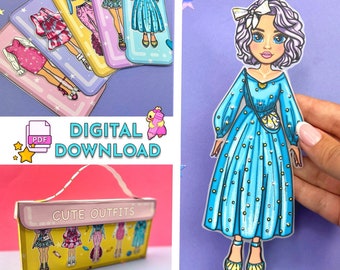 Printable 4 Paper Dolls Dress up Kit , 20 Outfits , Paper Crafts DIY ...