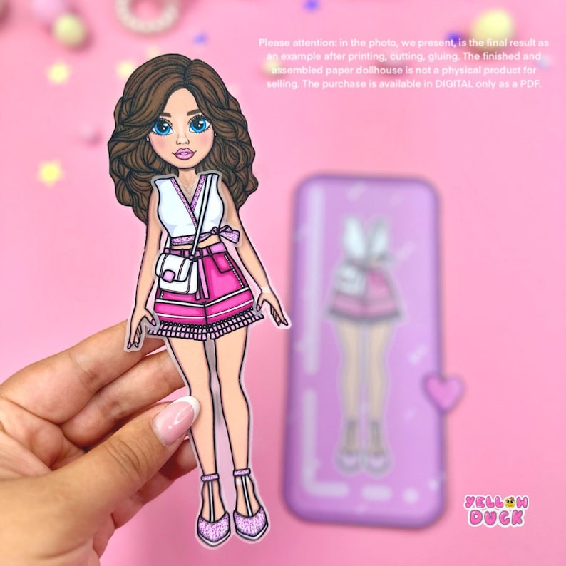 Printable Paper Dolls Dress up Kit, Pink Outfits, Paper Crafts DIY ...