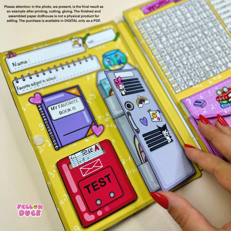 Printable Paper Dollhouse School Kit: DIY Craft, Student Doll (digital ...