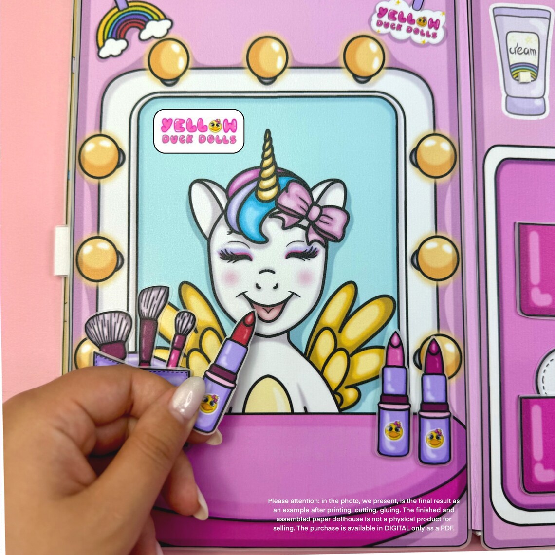 Printable Unicorn Paper Dollhouse Kit (PDF) | Quiet Book Template ...